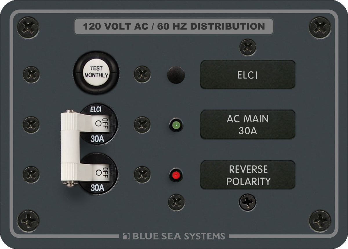 Blue Sea Panel 120Vac Elci Main 30A | Model 8100 – The Harbour Chandler